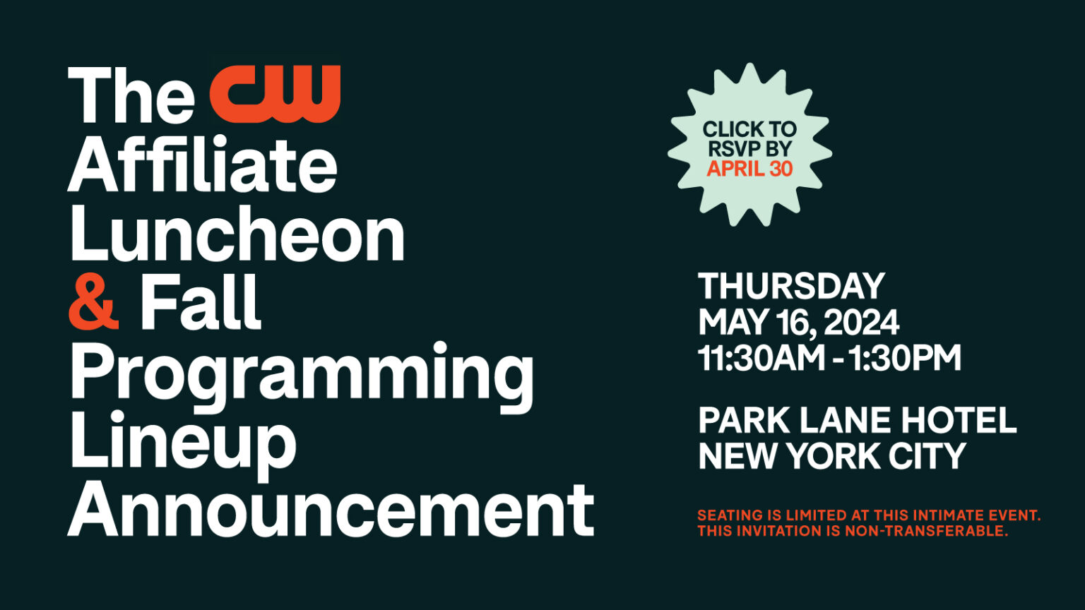 The CW Affiliate Luncheon RSVP 2024